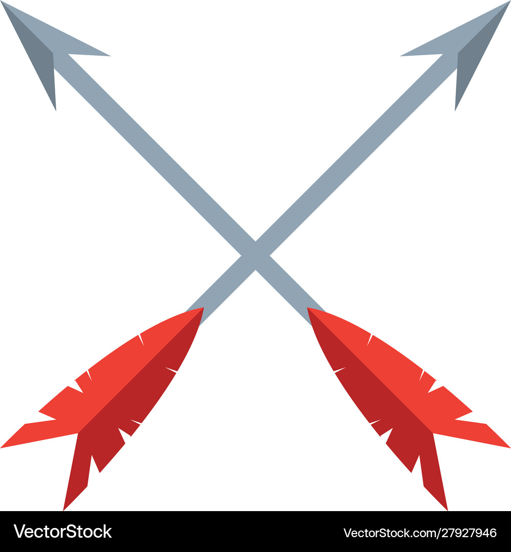 Crossed arrows antique medieval flat design Vector Image