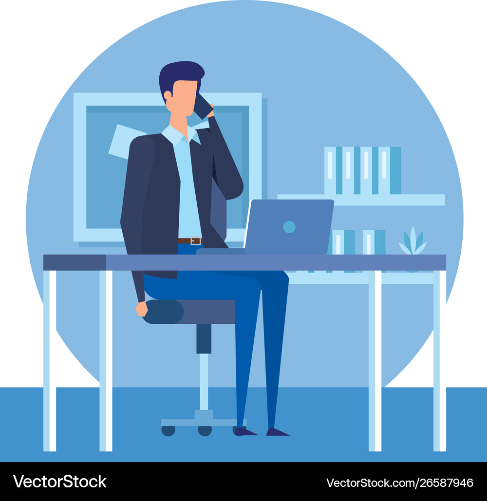 Elegant businessman calling with smartphone Vector Image
