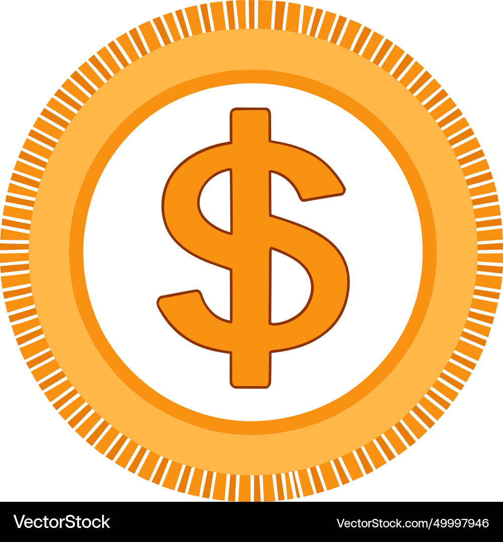 Golden coin clipart Royalty Free Vector Image - VectorStock