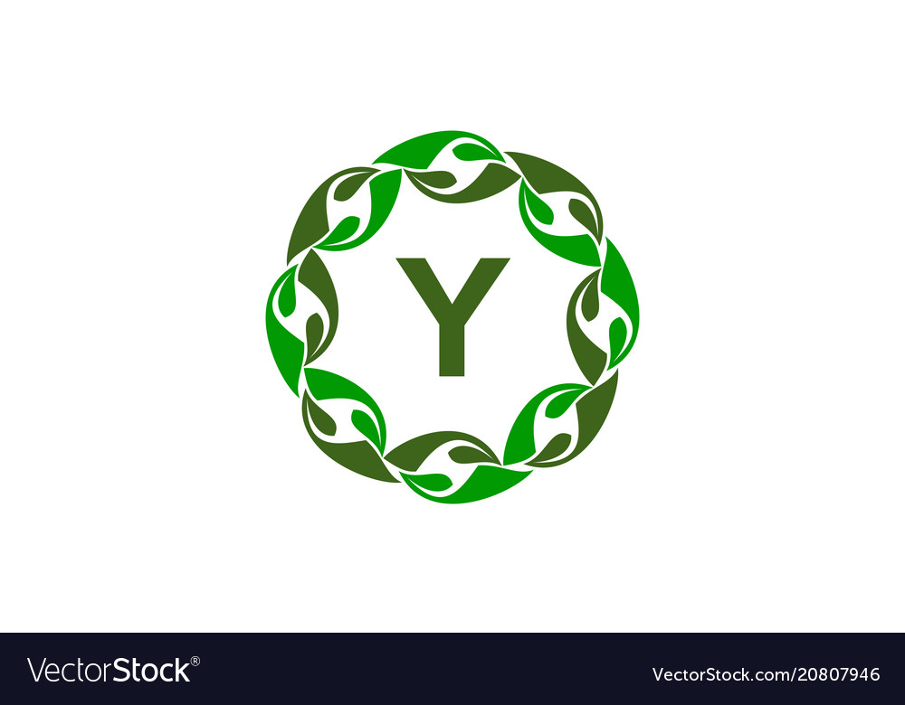 Green project solution center initial y Royalty Free Vector