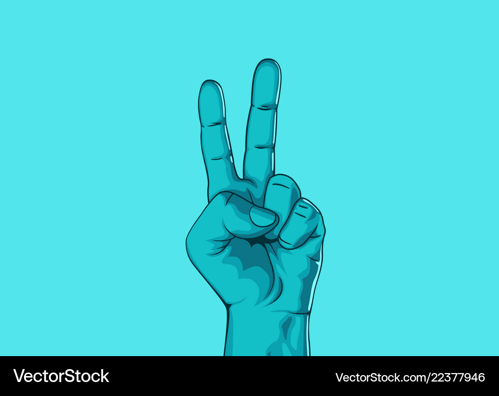 Male hand hand shows number two modern design Vector Image