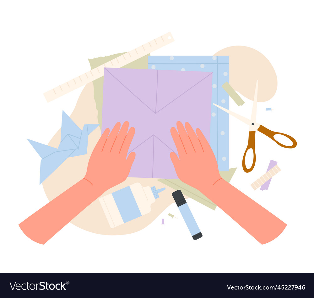 Paper hands workshop Royalty Free Vector Image