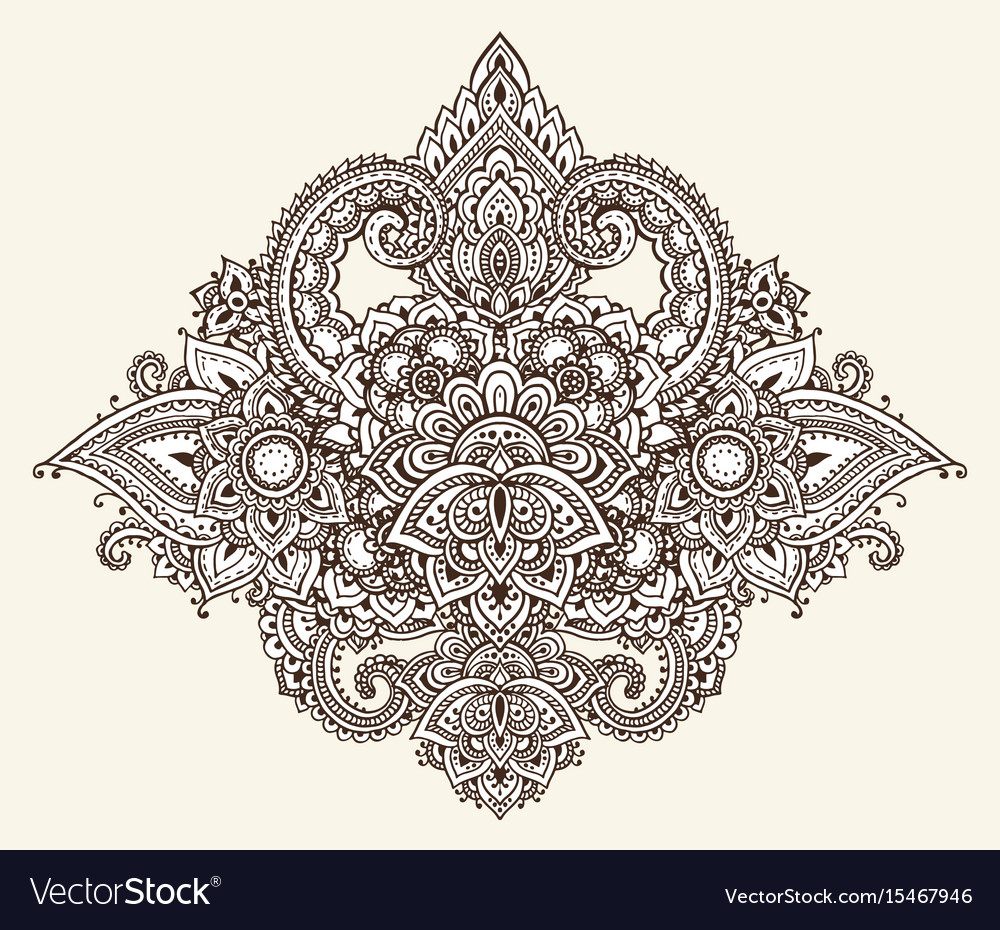 Pattern henna floral elements Royalty Free Vector Image