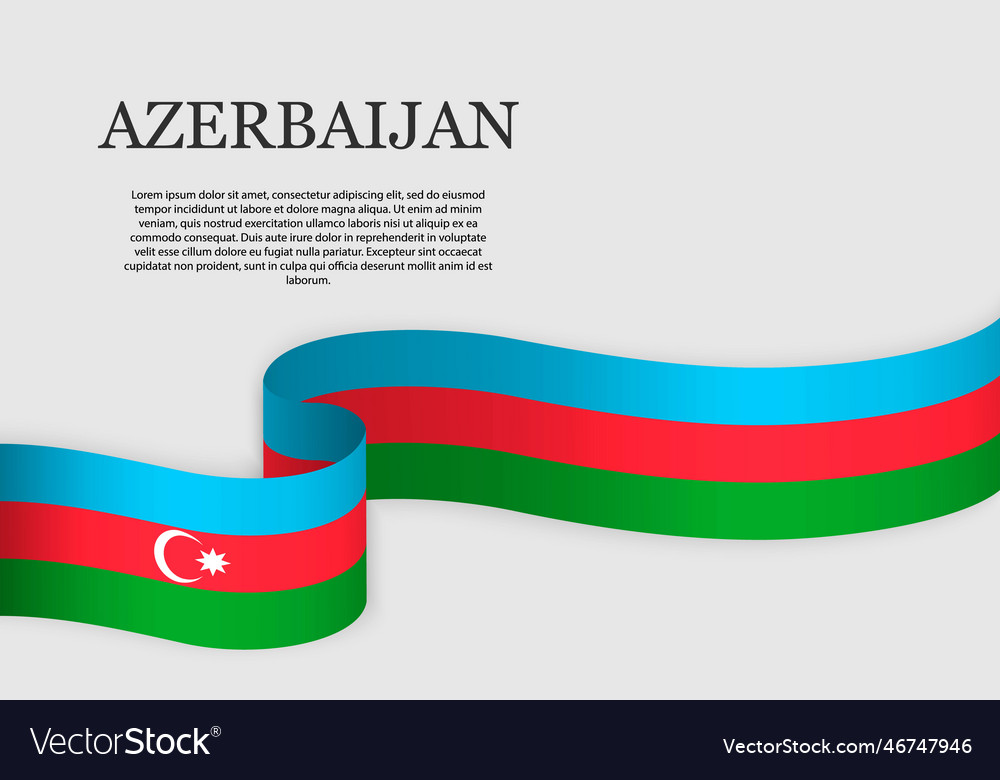 Ribbon flag of azerbaijan Royalty Free Vector Image