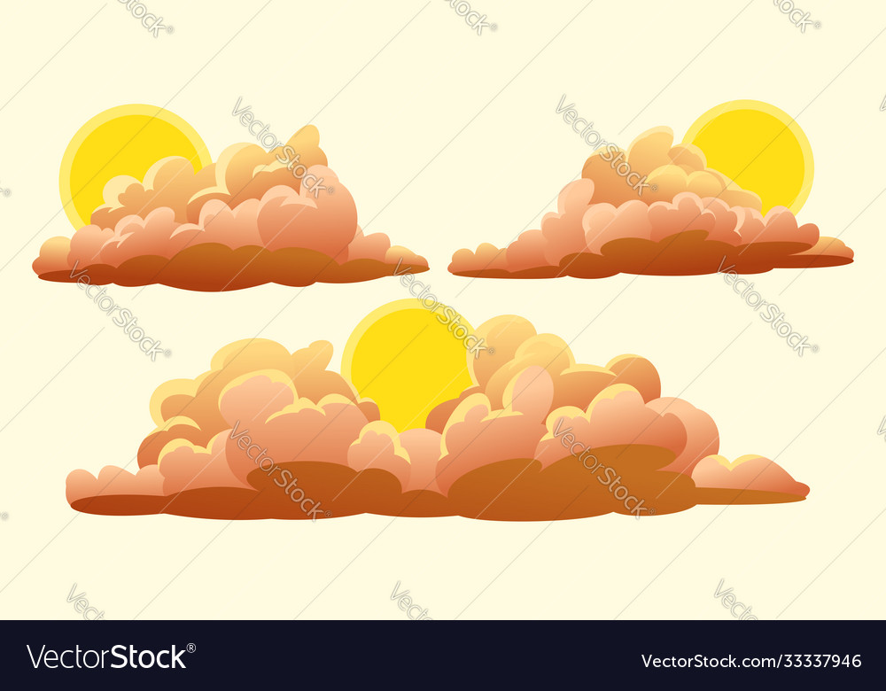 Set cartoon clouds Royalty Free Vector Image - VectorStock