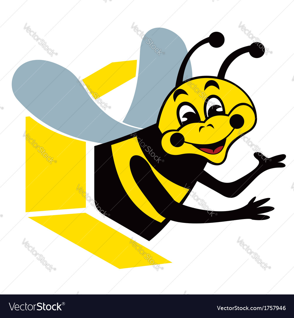 Smiling bee Royalty Free Vector Image - VectorStock