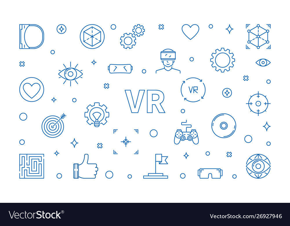 Vr concept horizontal virtual Royalty Free Vector Image