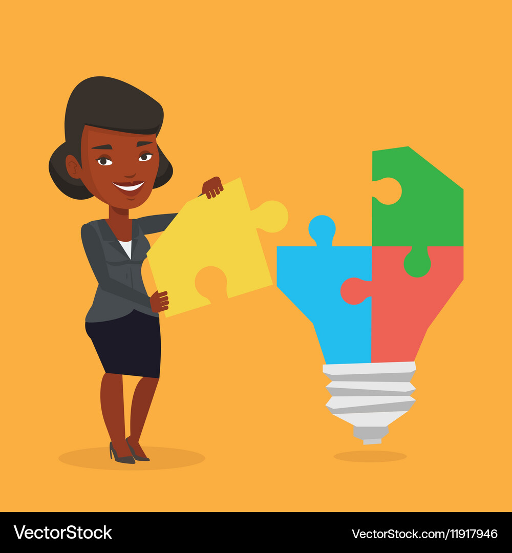 Woman having business idea Royalty Free Vector Image