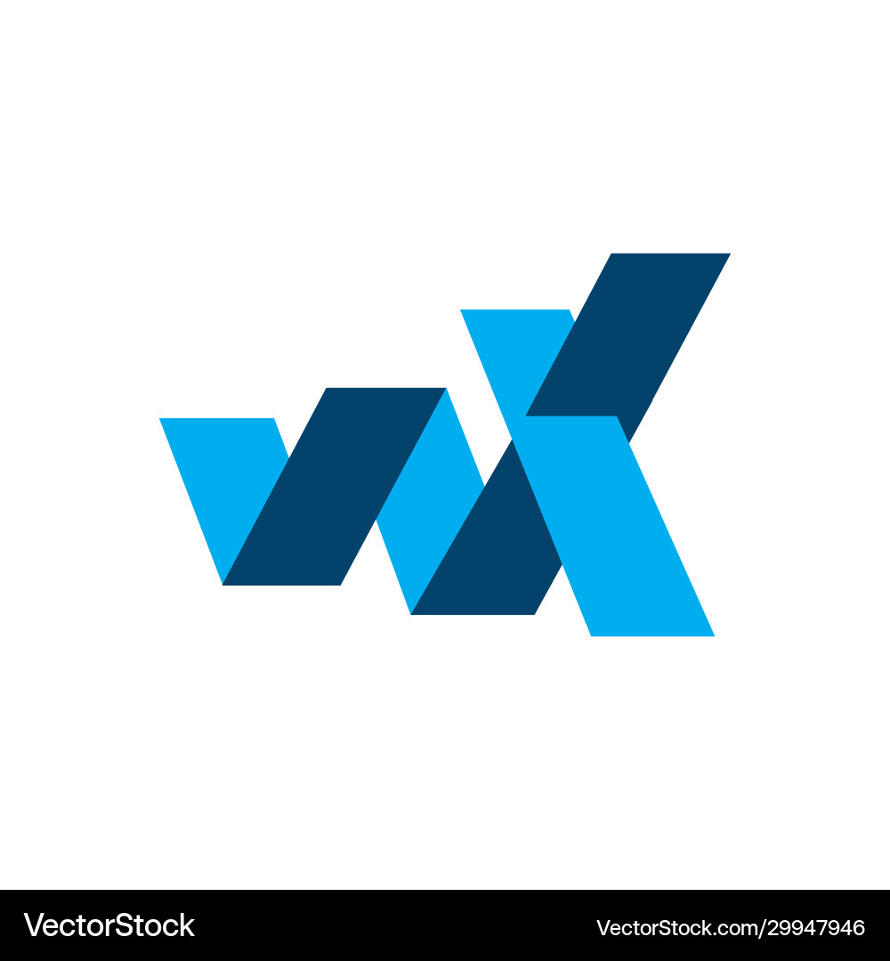 Wx logo initial w x letter graphic concept icon Vector Image