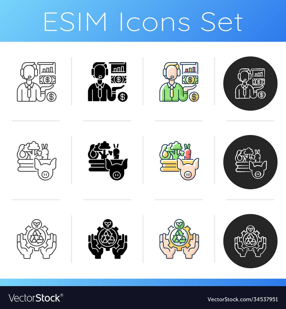 Basic services icons set Royalty Free Vector Image