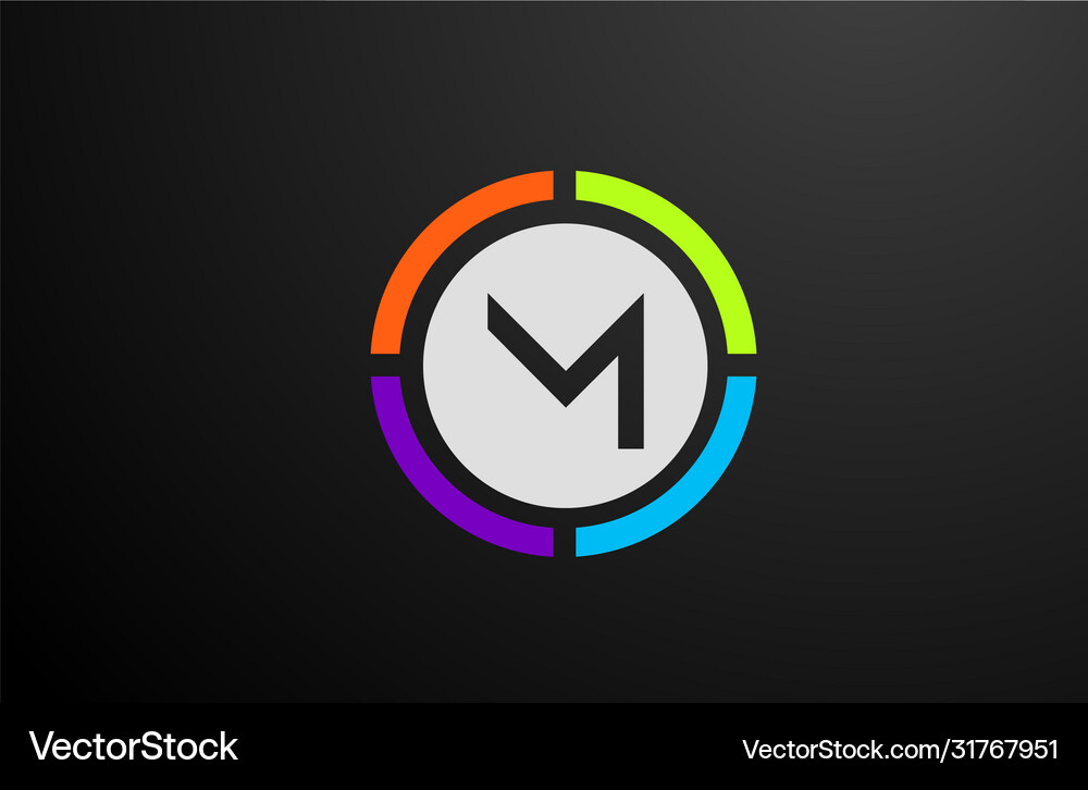 Colored m alphabet letter logo icon design Vector Image