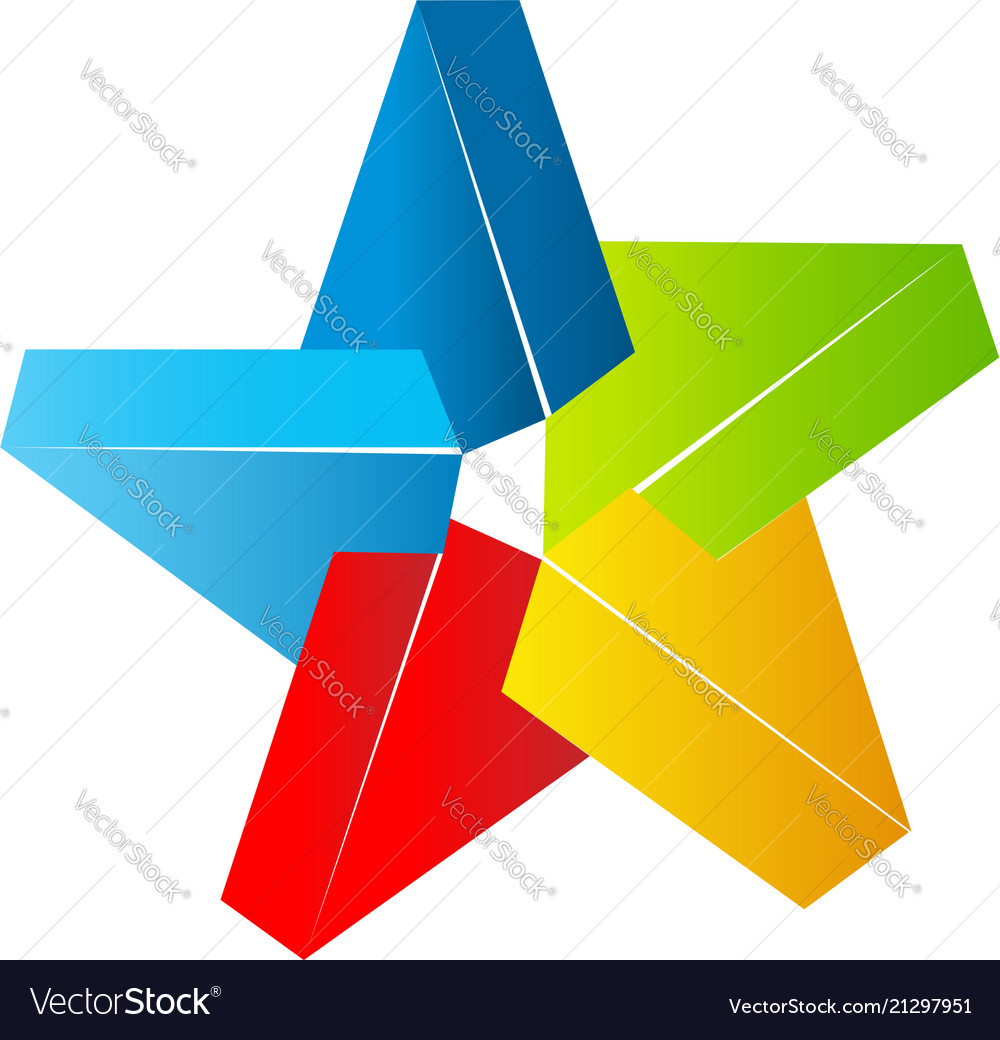 Colorful star shape symbol Royalty Free Vector Image