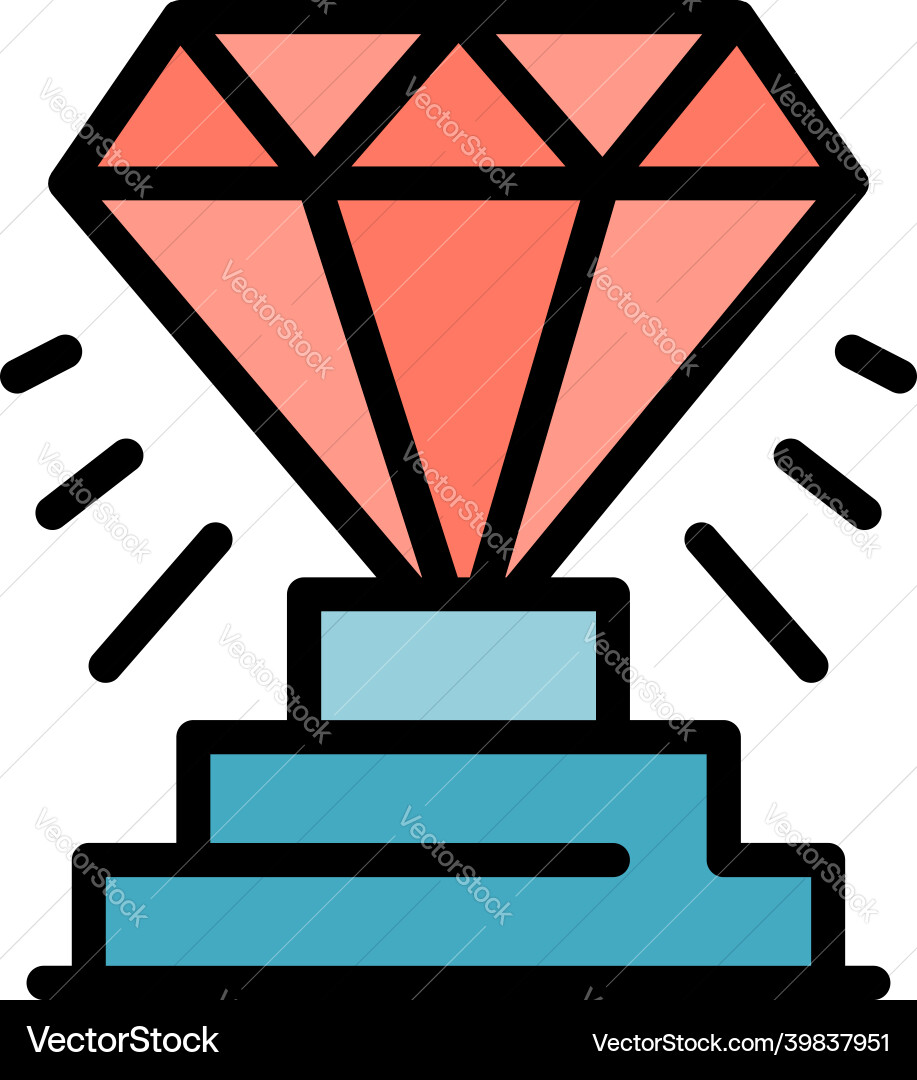 Diamond startup icon color outline Royalty Free Vector Image