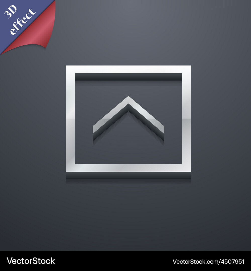 Direction arrow up icon symbol 3d style trendy Vector Image