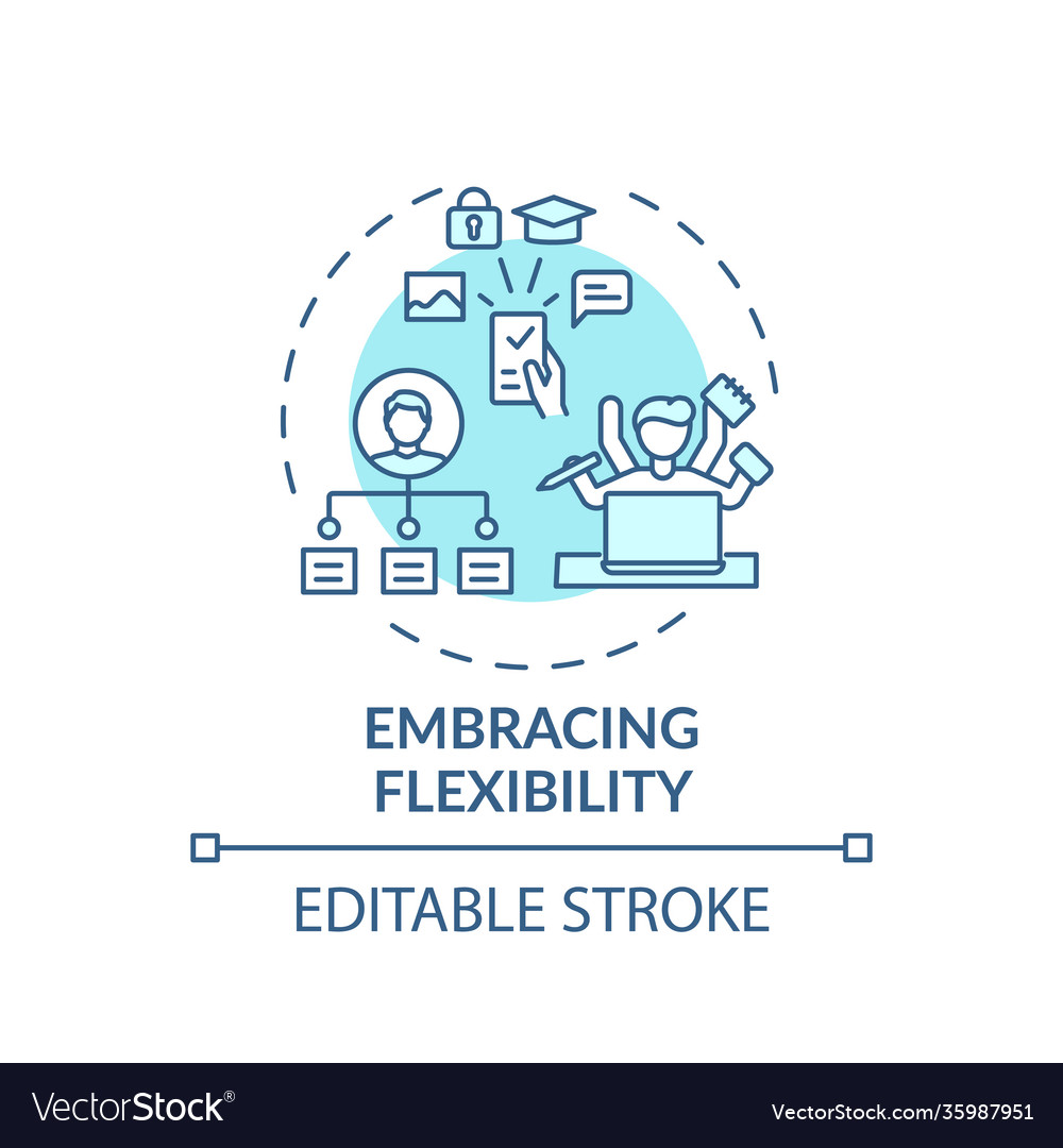 Embracing flexibility concept icon Royalty Free Vector Image