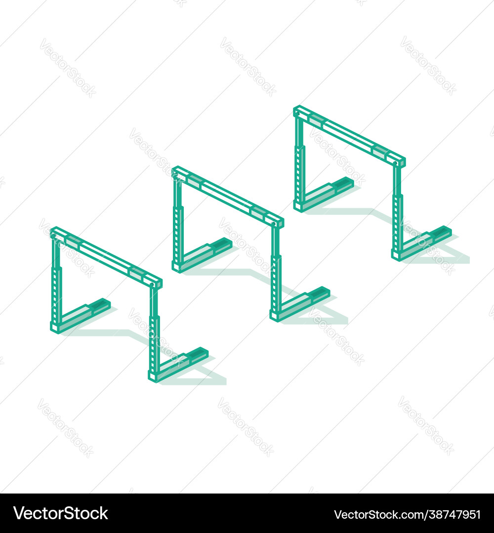 Hurdle race barriers isolated on white background Vector Image