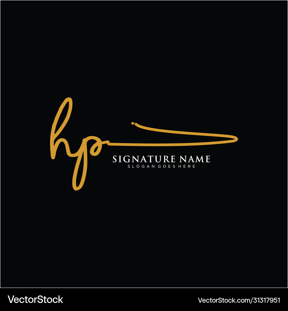 Letter hp signature logo template Royalty Free Vector Image