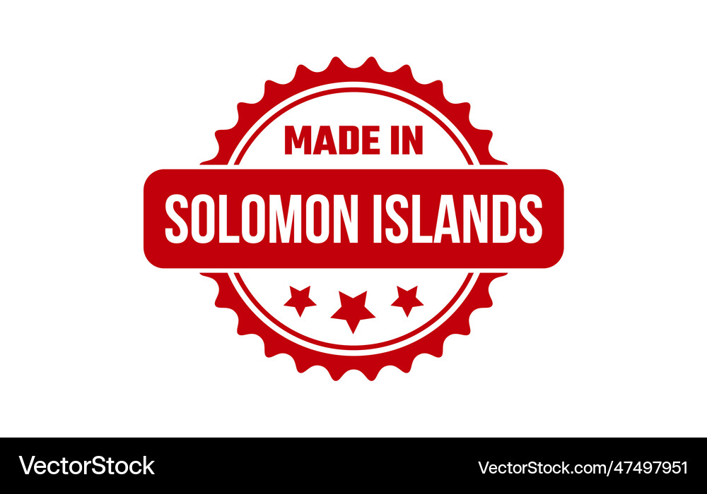 Made in solomon islands rubber stamp Royalty Free Vector