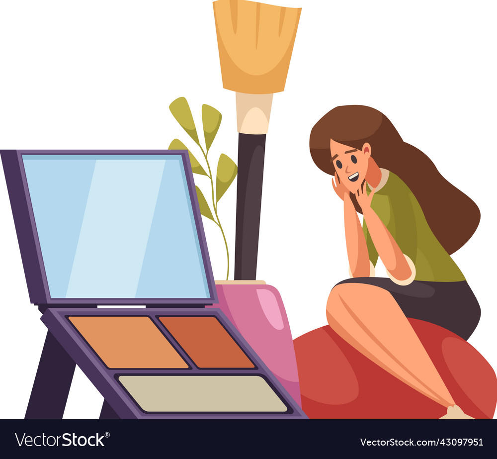 Makeup flat composition Royalty Free Vector Image