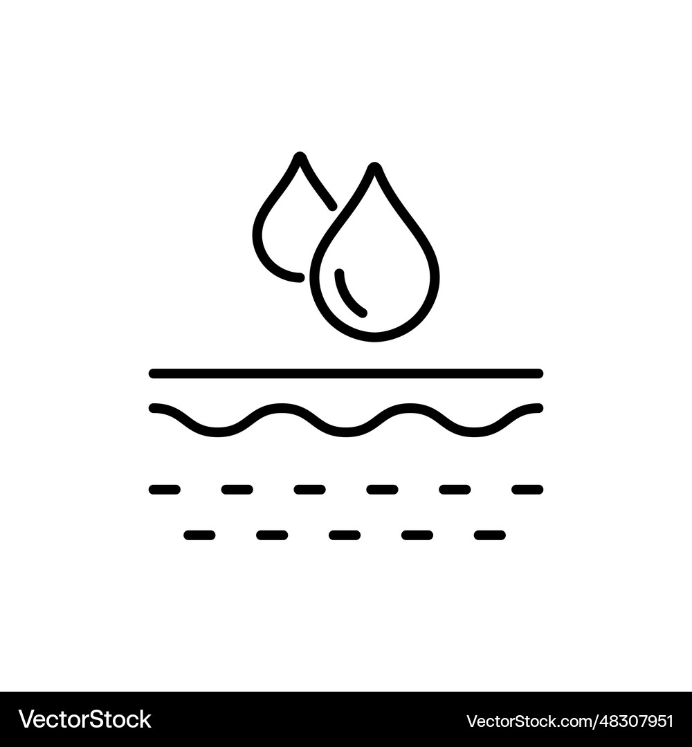 Moisture skin concept line icon moisturizing face Vector Image