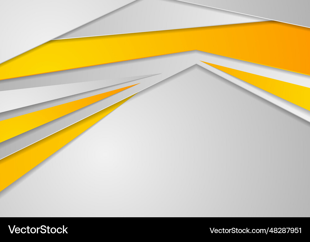 Orange and grey abstract corporate stripes Vector Image