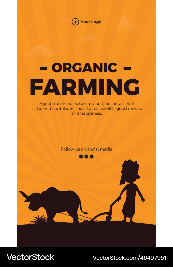 Organic farming portrait template Royalty Free Vector Image