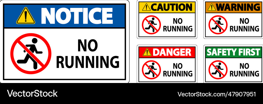 Prohibition sign no running symbol Royalty Free Vector Image