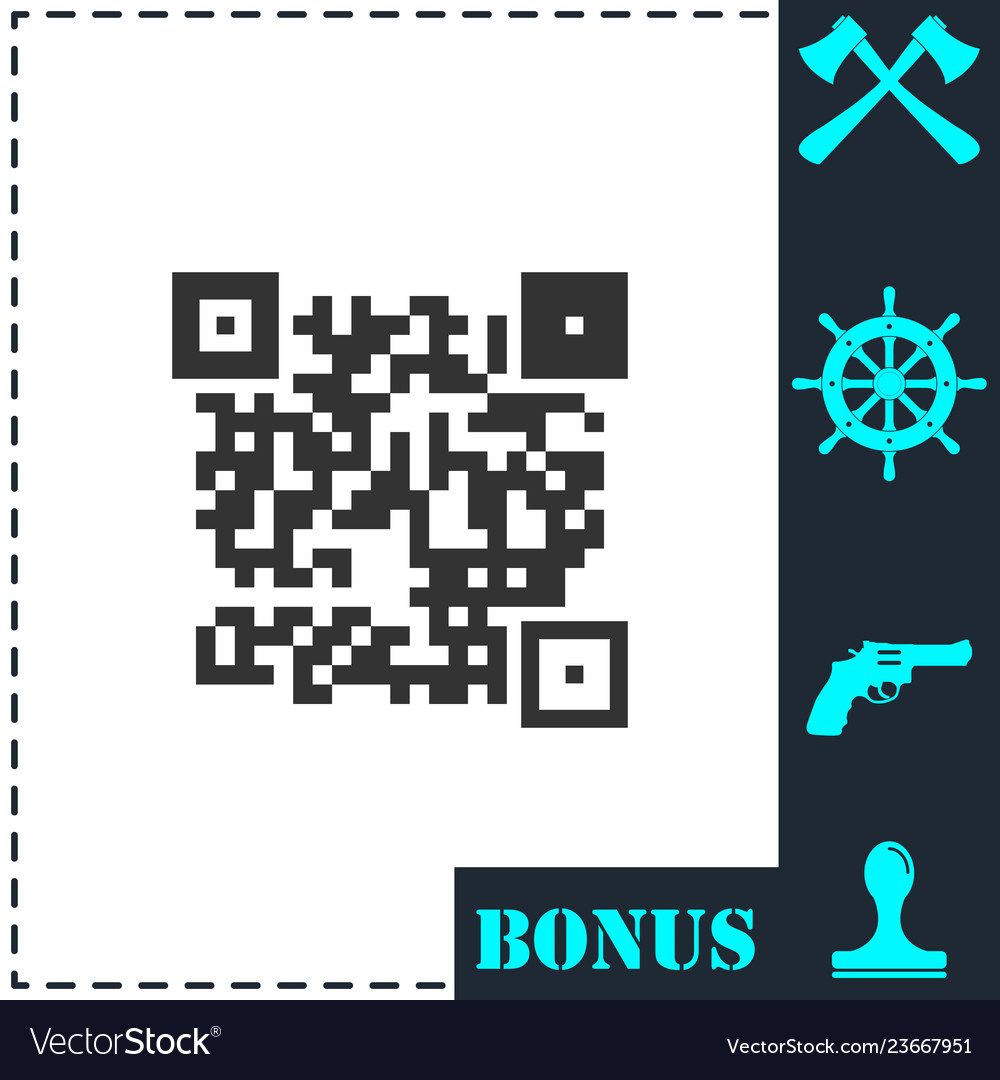 Qr code icon flat Royalty Free Vector Image - VectorStock