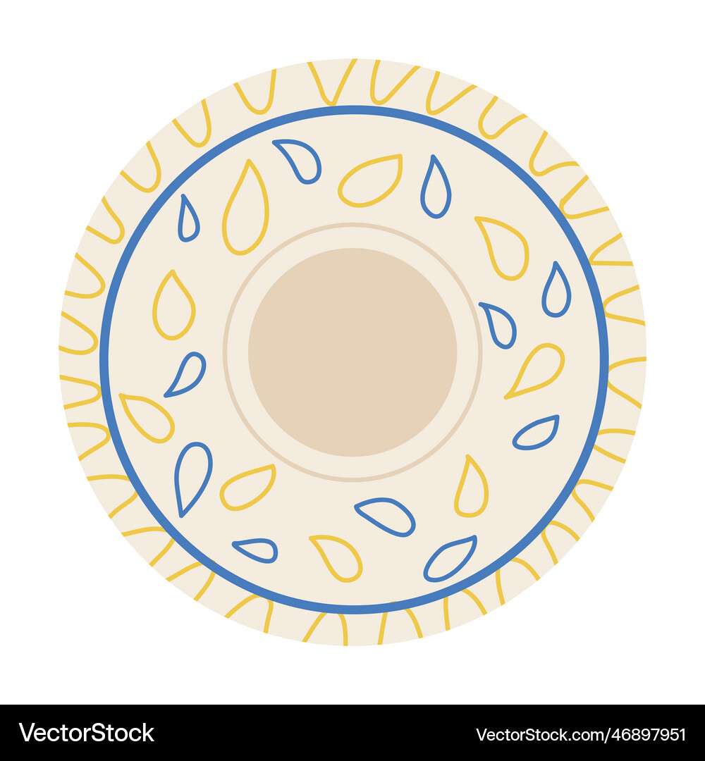 Round plate for home decoration on white Vector Image