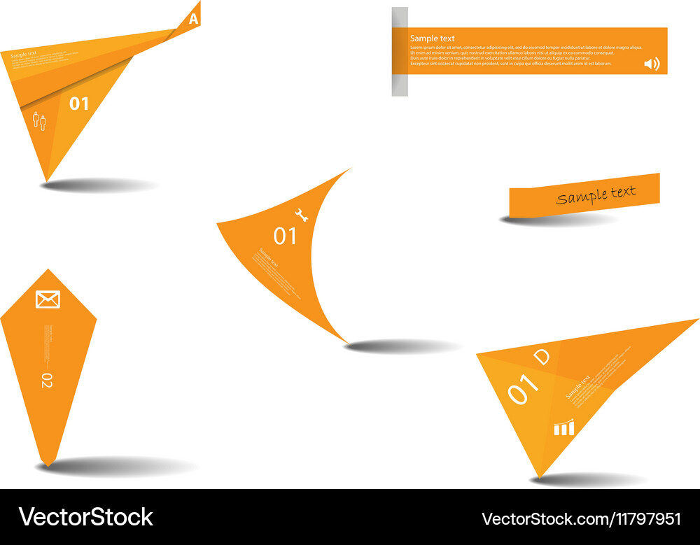 Set of various graphic elements with orange color Vector Image
