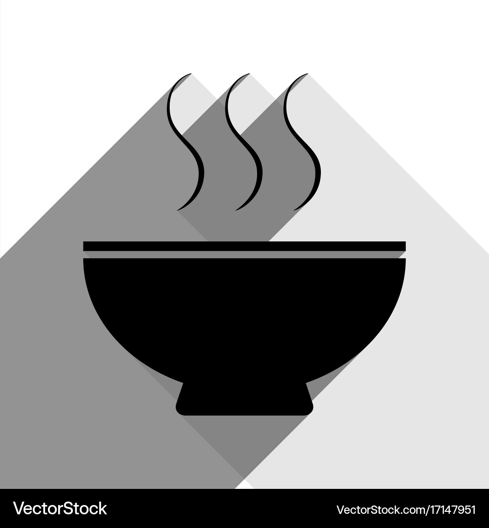 Soup sign black icon with two flat gray Royalty Free Vector