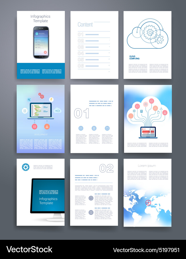 Templates design set of web mail brochures Vector Image