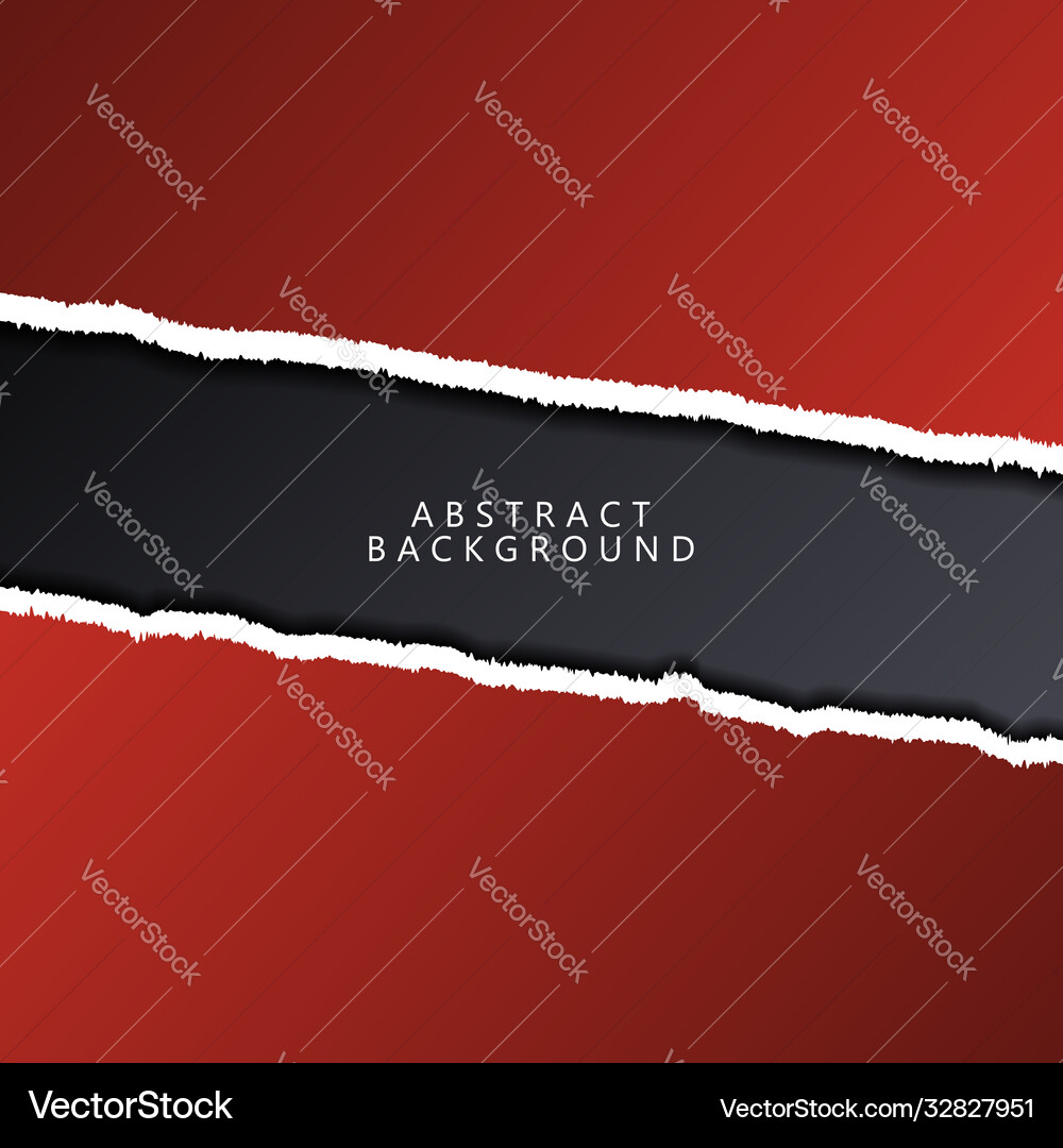 Torn ripped paper background red and black Vector Image