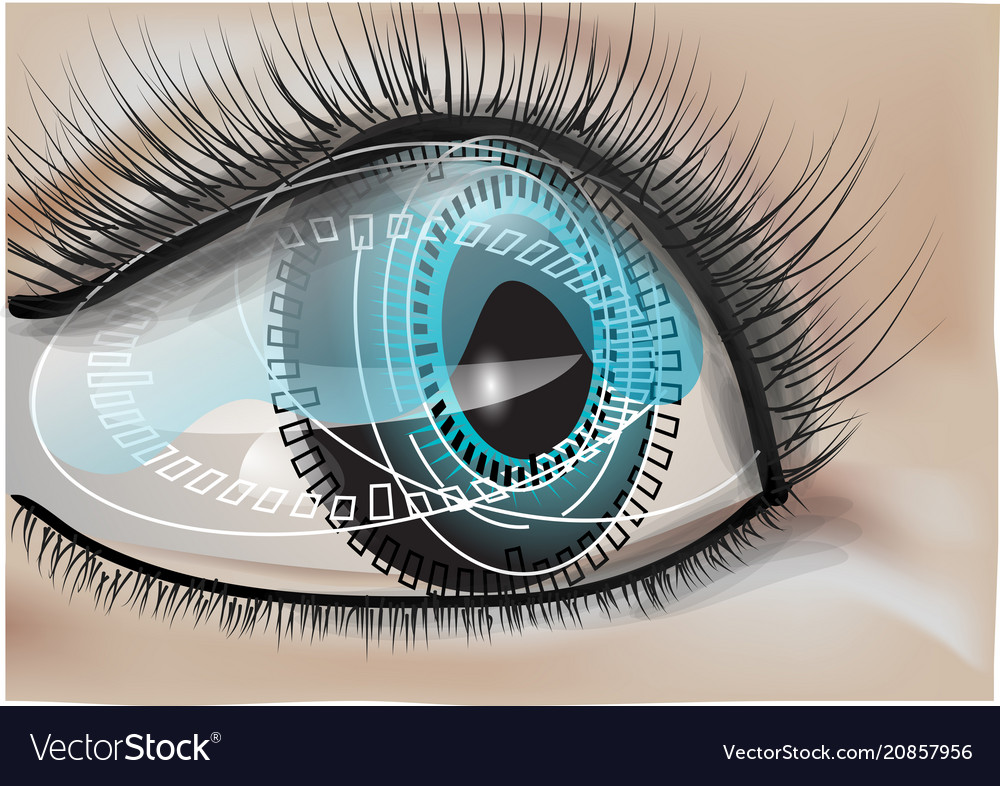 Bionic human eye Royalty Free Vector Image - VectorStock