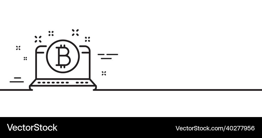 Bitcoin line icon cryptocurrency coin sign Vector Image