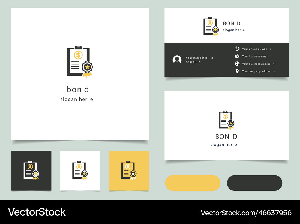 Bond logo design with editable slogan branding Vector Image