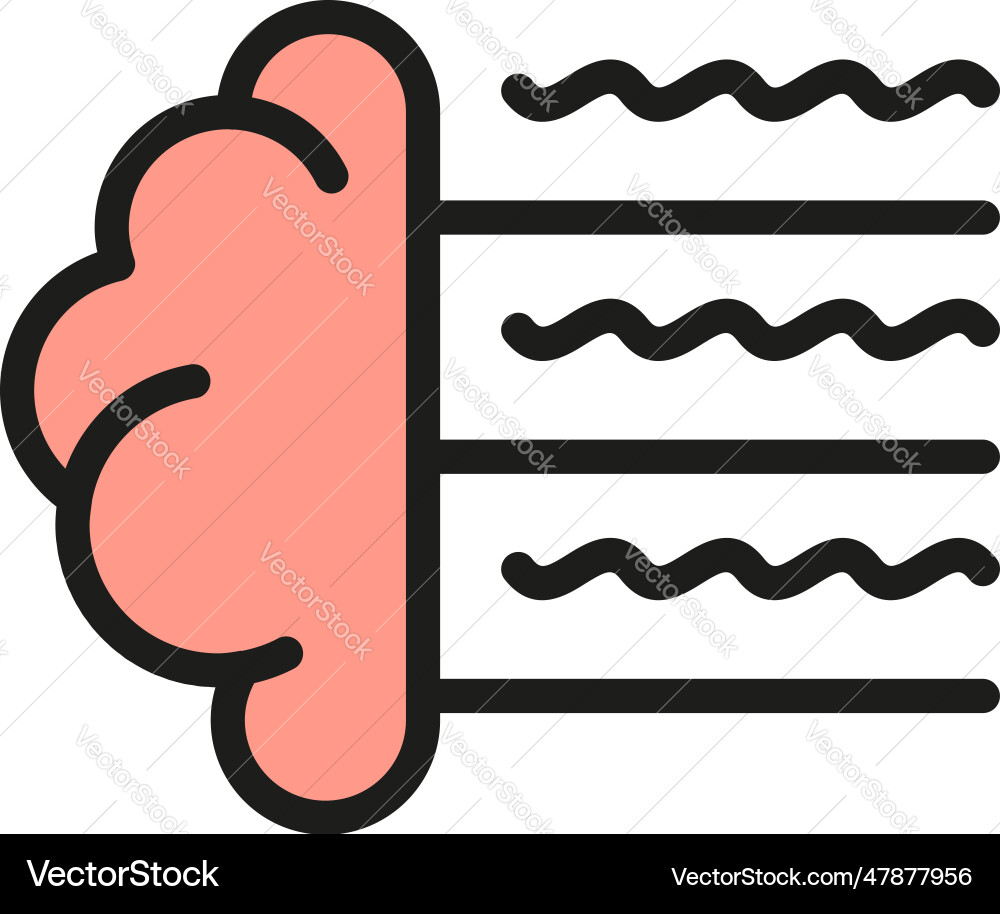 Brain waves icon flat Royalty Free Vector Image