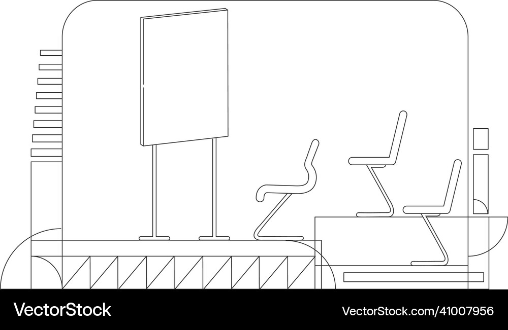 Briefing room outline corporate boardroom Vector Image