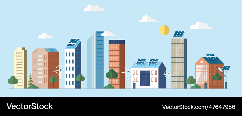 Clean sustainable energy generation industry Vector Image