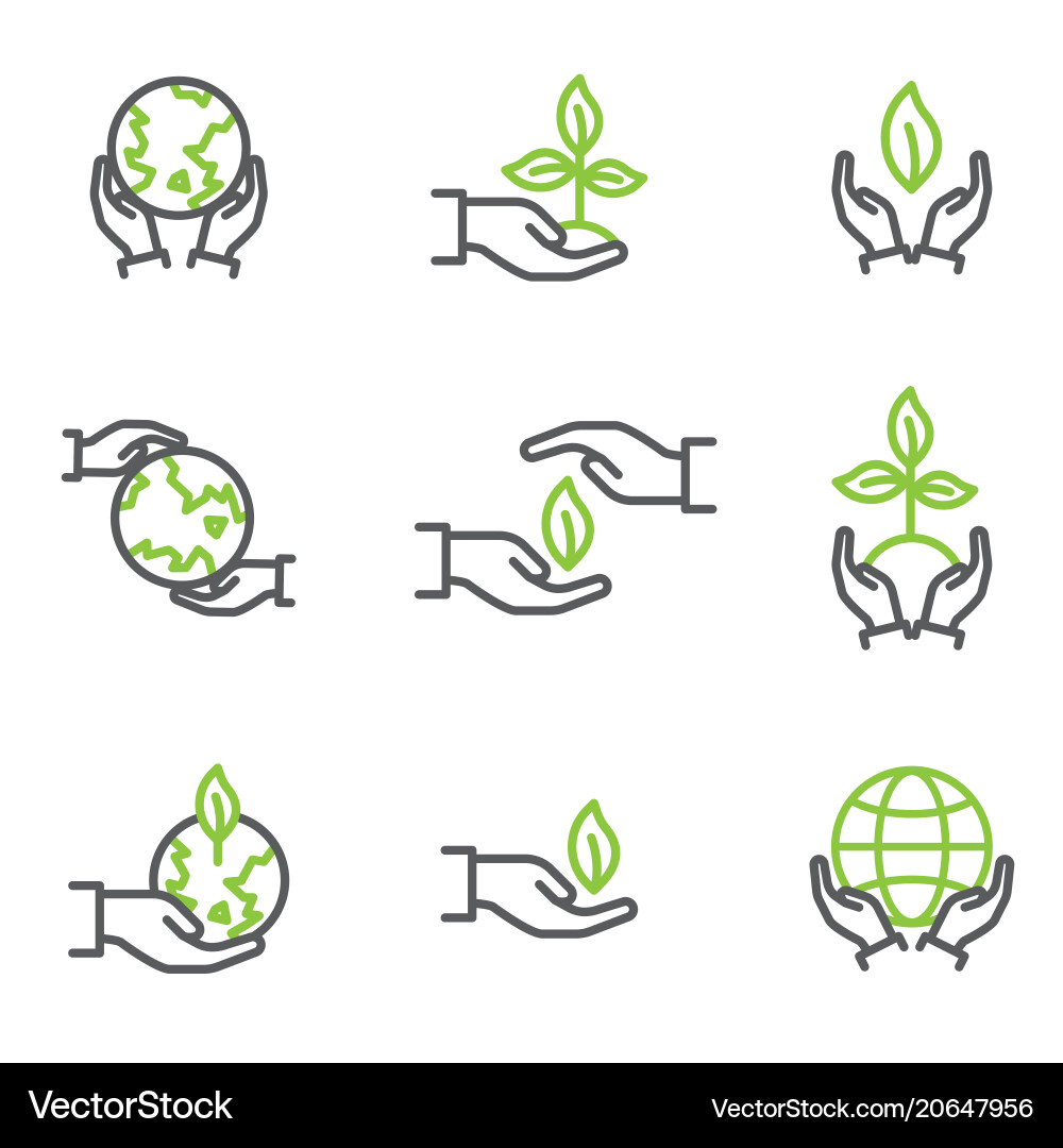 Collection ecological symbols and signs Royalty Free Vector