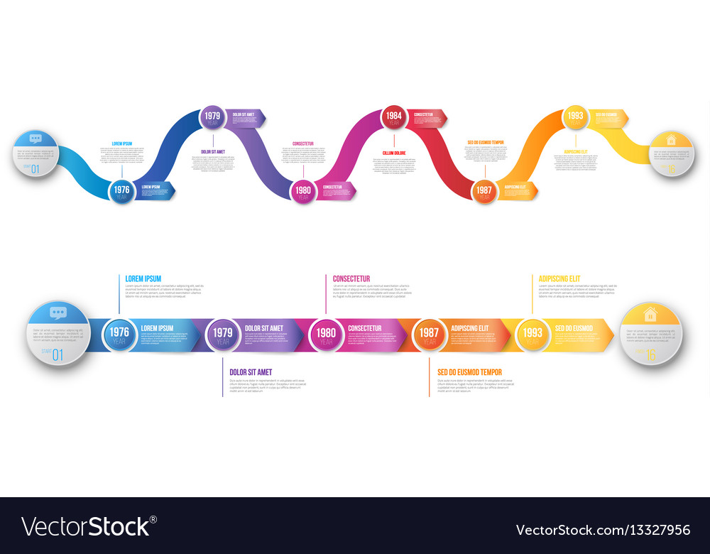 Infographics arrow timeline hystory template Vector Image Infographics arrow timeline hystory template Vector Image
