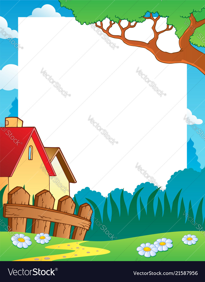 Landscape theme frame 1 Royalty Free Vector Image