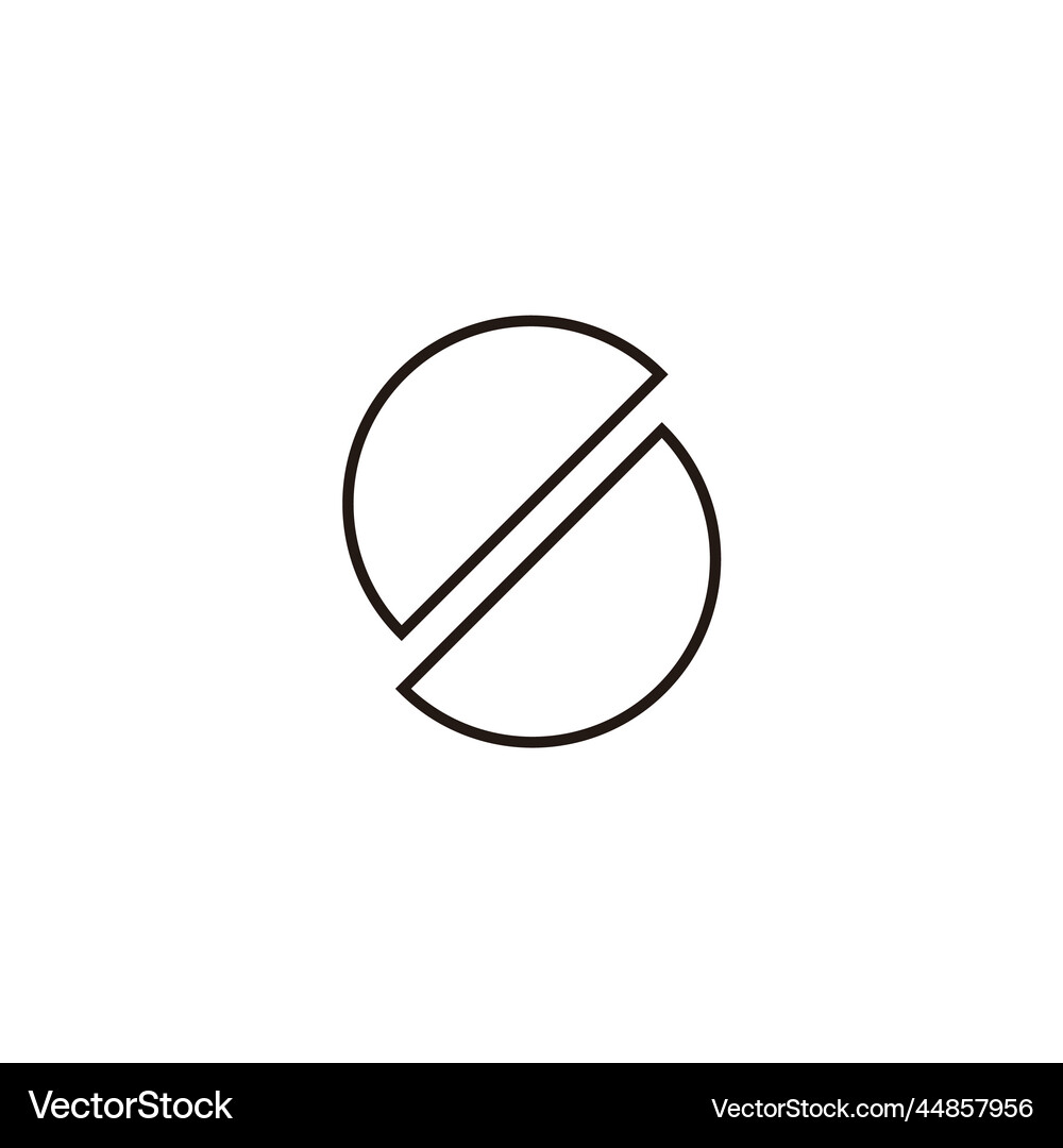 Letter s slice line geometric symbol simple logo Vector Image