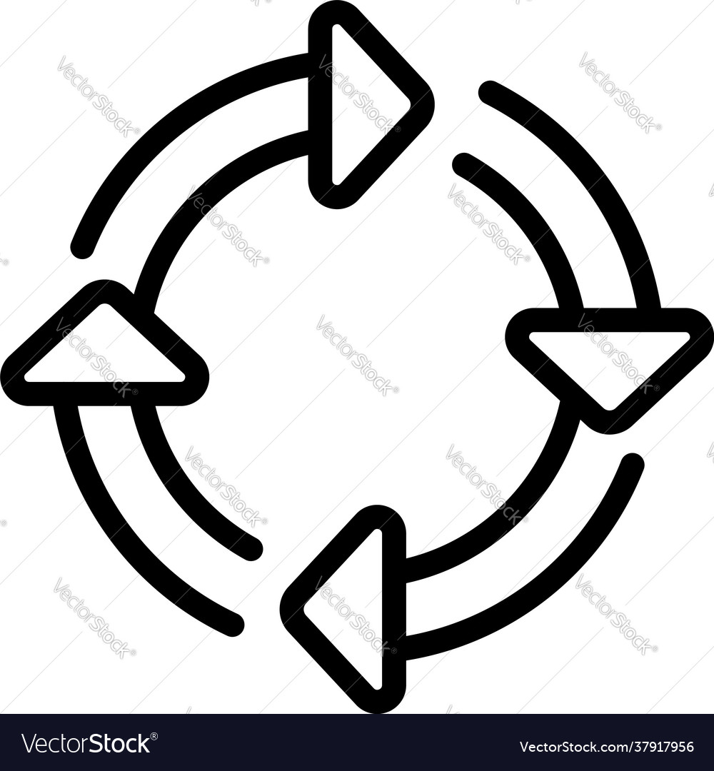 Regeneration arrows icon outline style Royalty Free Vector Regeneration arrows icon outline style Royalty Free Vector