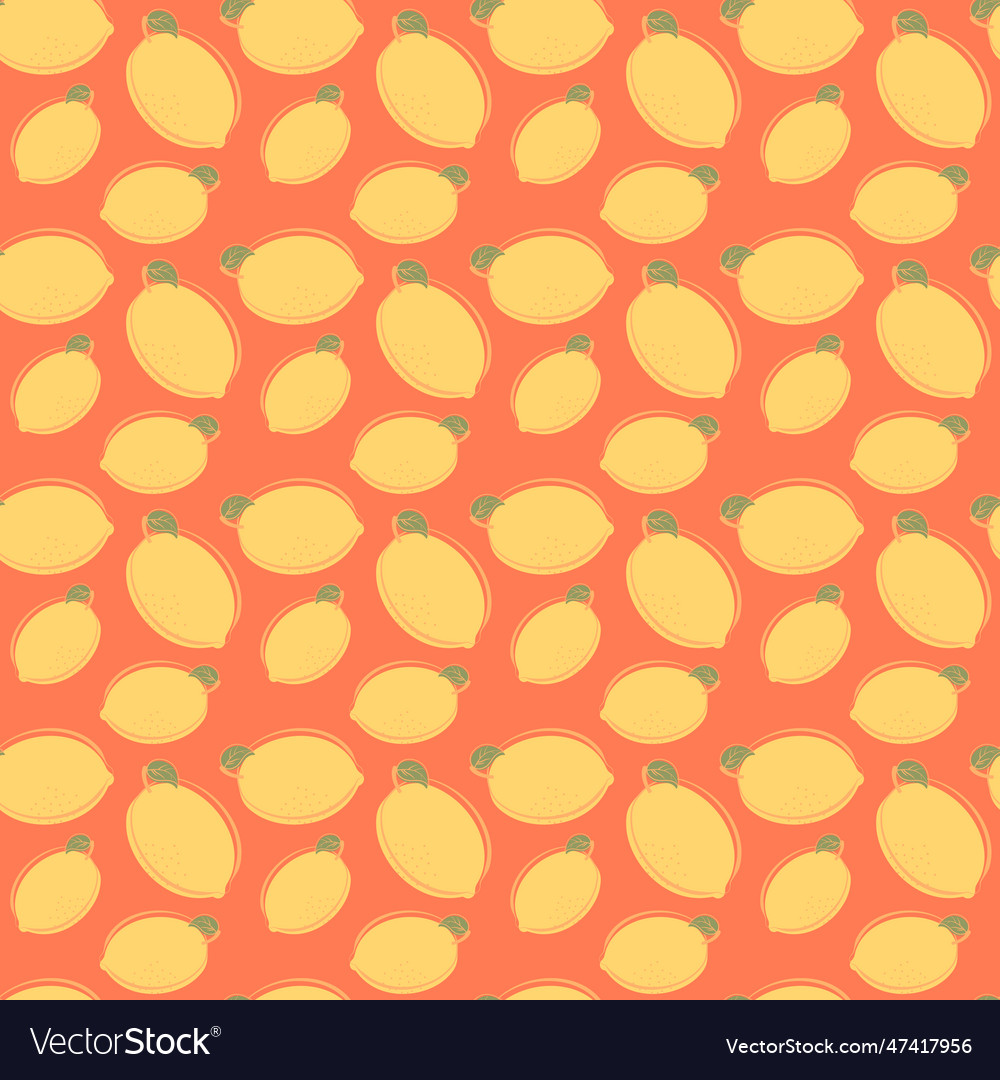 Seamless hand drawn lemon pattern Royalty Free Vector Image