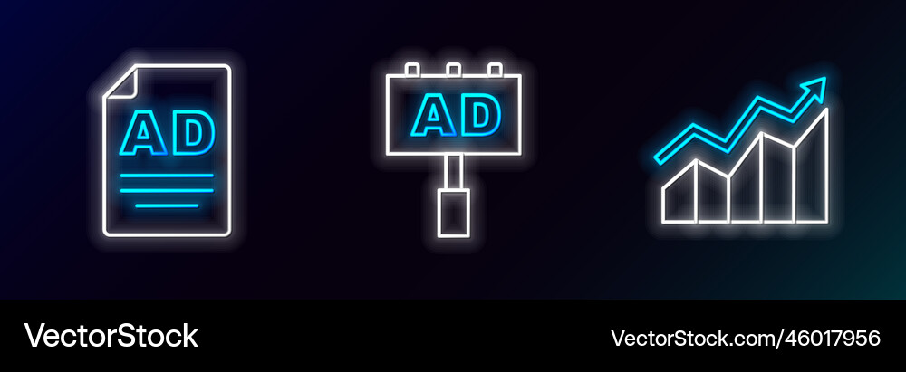 Set line financial growth increase advertising Vector Image