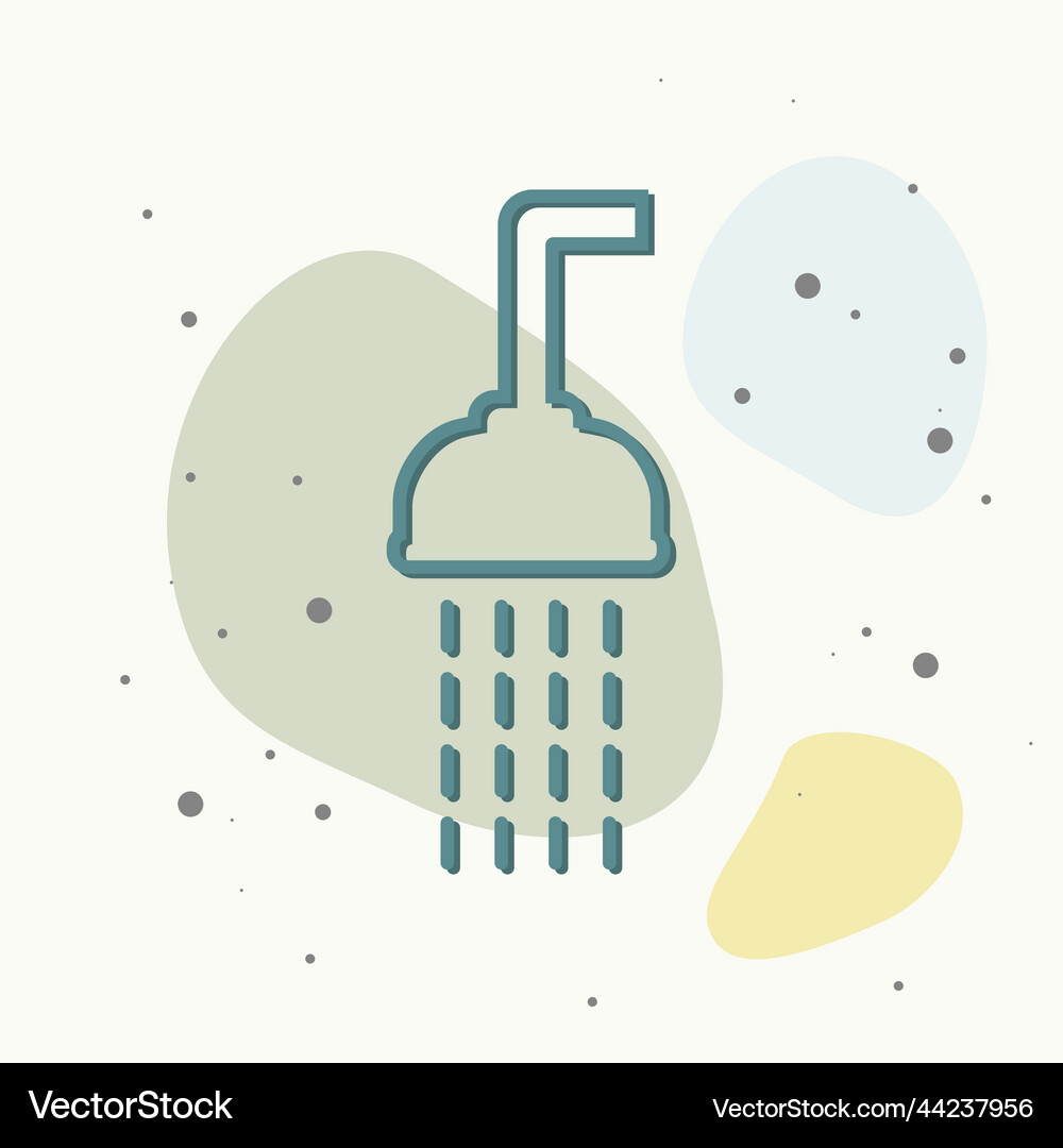 Shower and flowing water icon on multicolored Vector Image