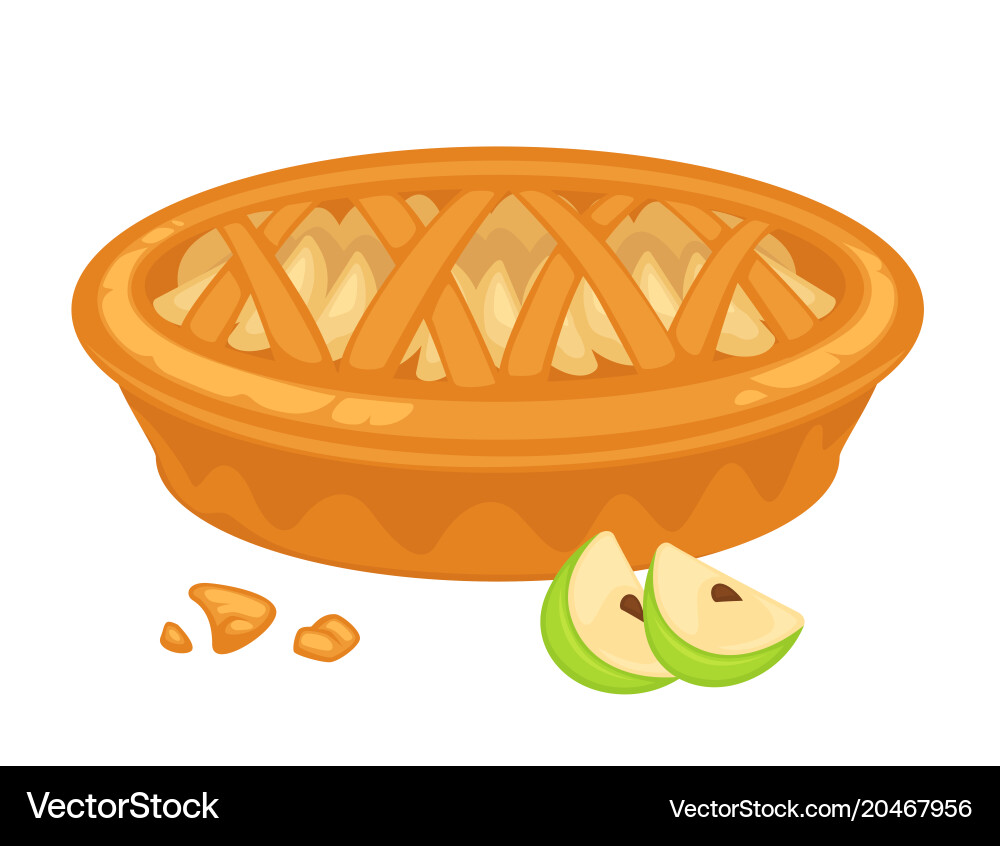 Traditional american apple pie with open top and Vector Image