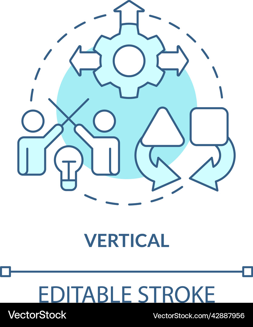 Vertical business merger turquoise concept icon Vector Image
