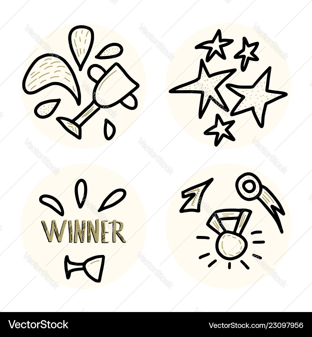 Winner lettering with decoration quote Royalty Free Vector